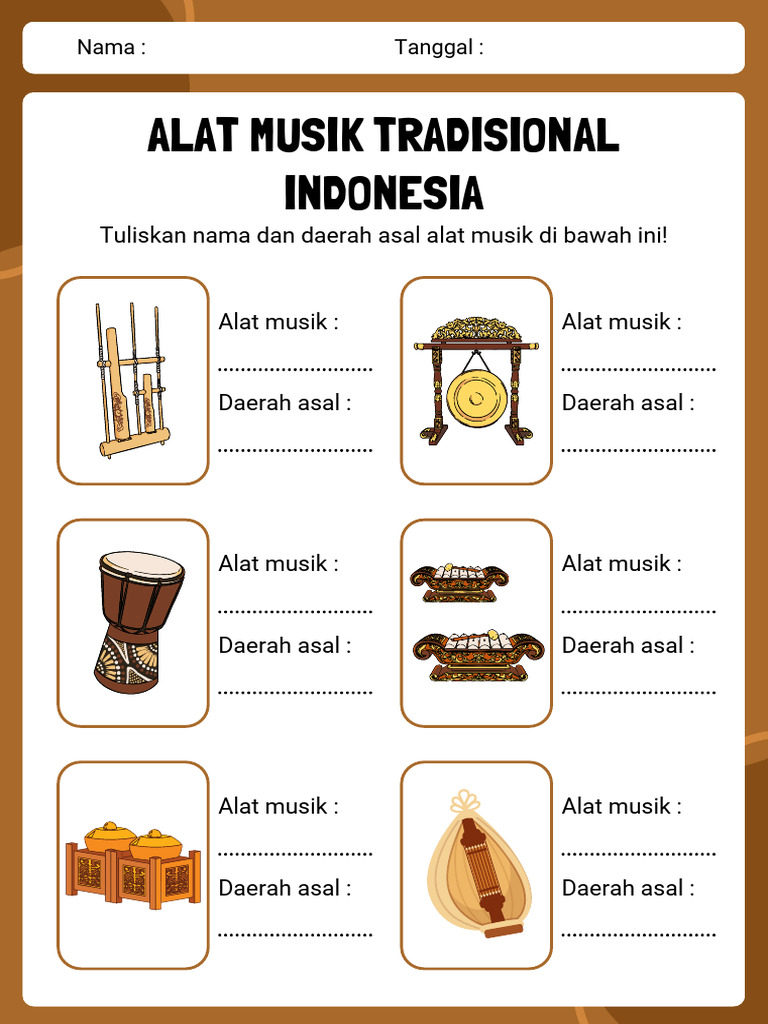 LKPD Mengenal Alat Musik Tradisional | PDF