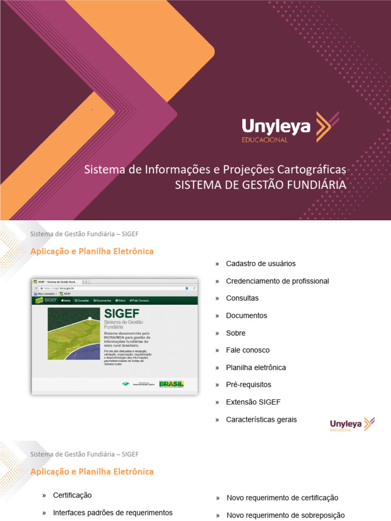 SIGEF - Aplicação e Planilha Eletrônica | PDF