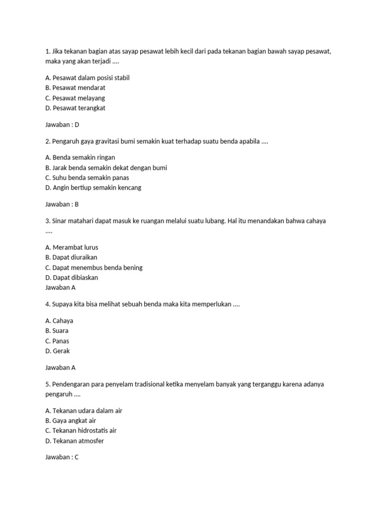 Kuis IPA: Konsep Fisika dan Biologi dalam Kehidupan Sehari-hari | PDF