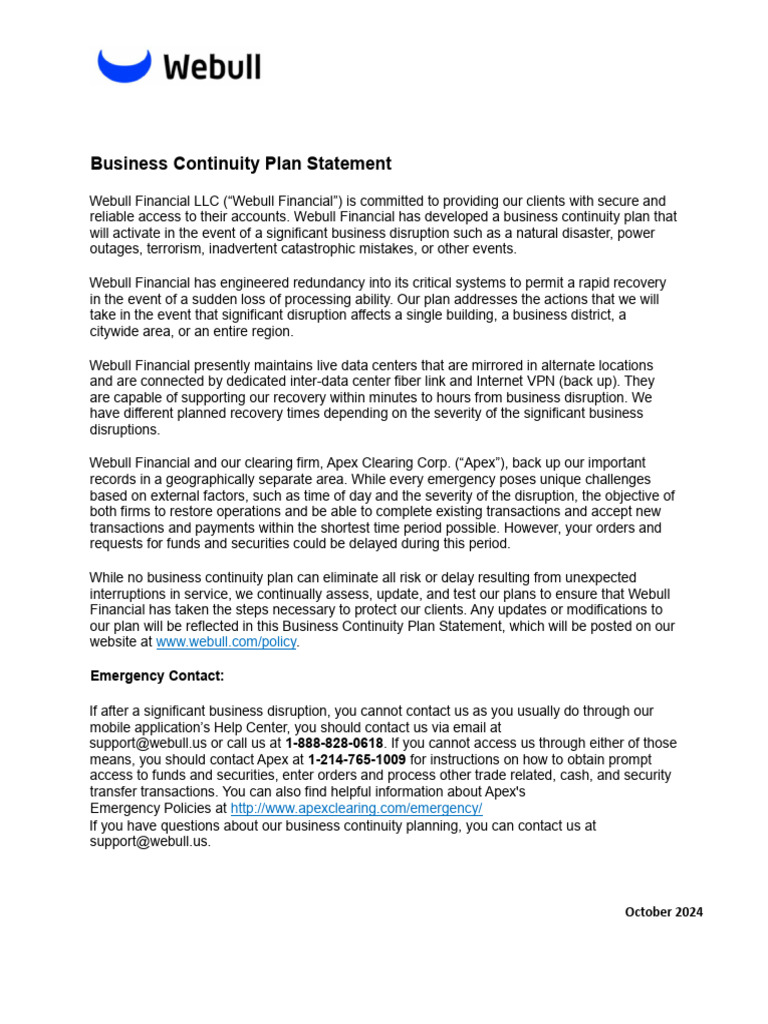 Business Continuity Plan Statement: Emergency Contact | PDF | Emergency ...