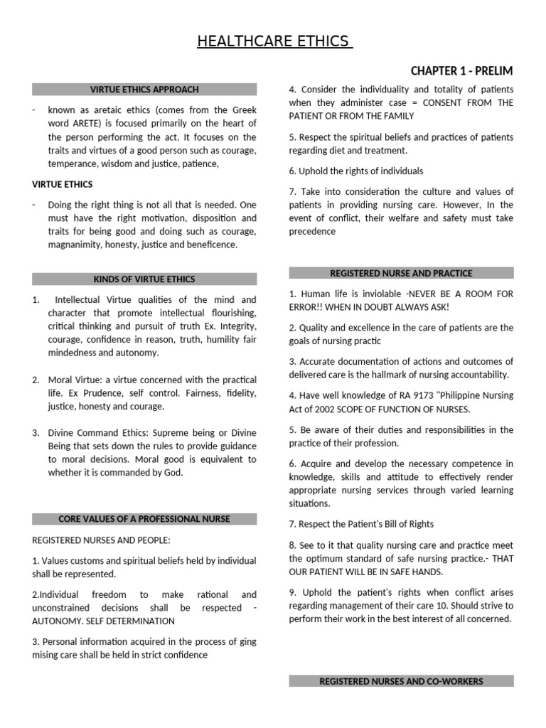 Ethics Prelim Finl | PDF | Informed Consent | Virtue