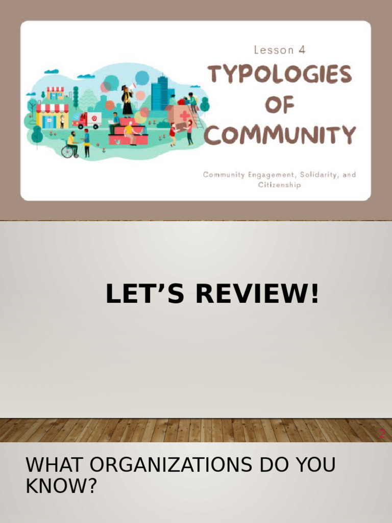 lesson 4 typologies of community | PDF | Community