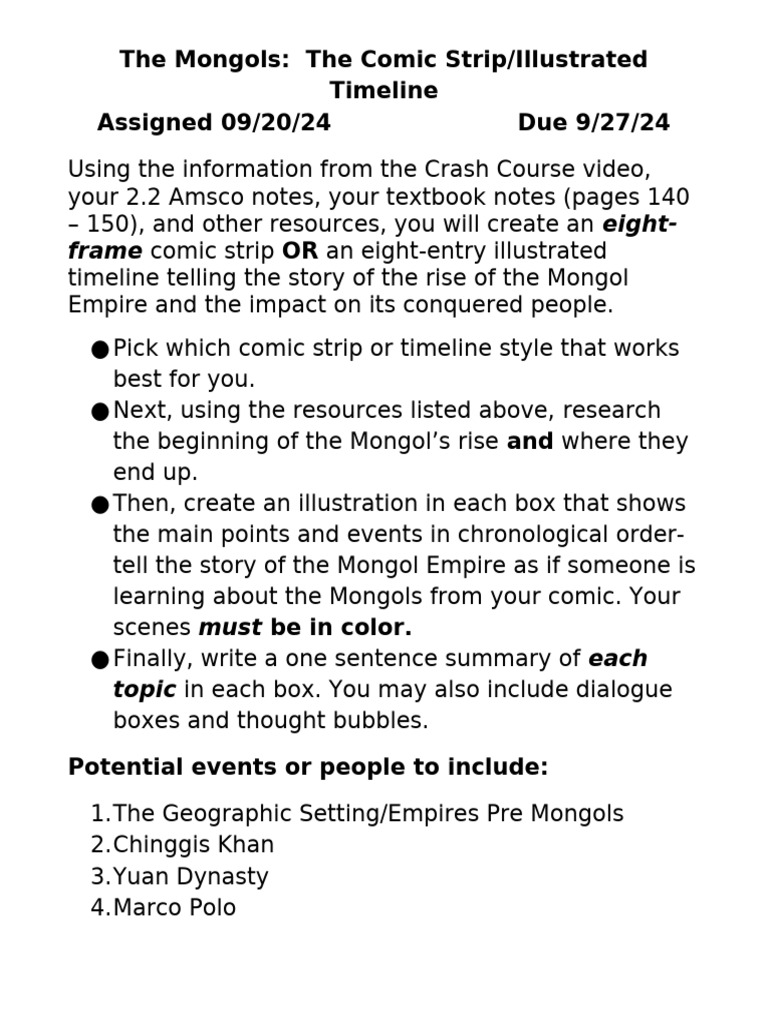 Mongols Comic Strip | PDF