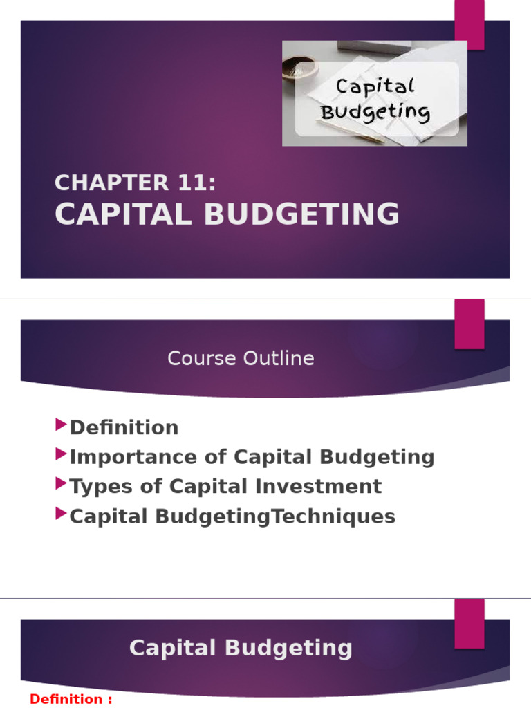Chapter 11 Capital Budgeting | PDF | Internal Rate Of Return | Net Present Value