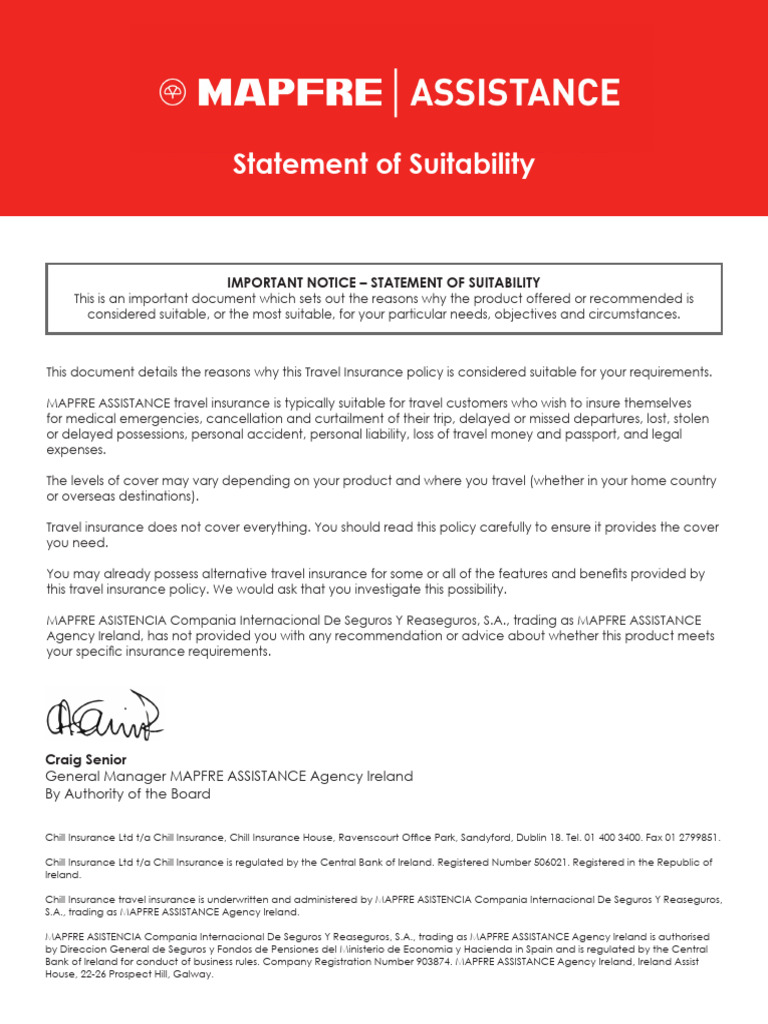 Statement of Suitability Chill | PDF | Insurance | Private Law