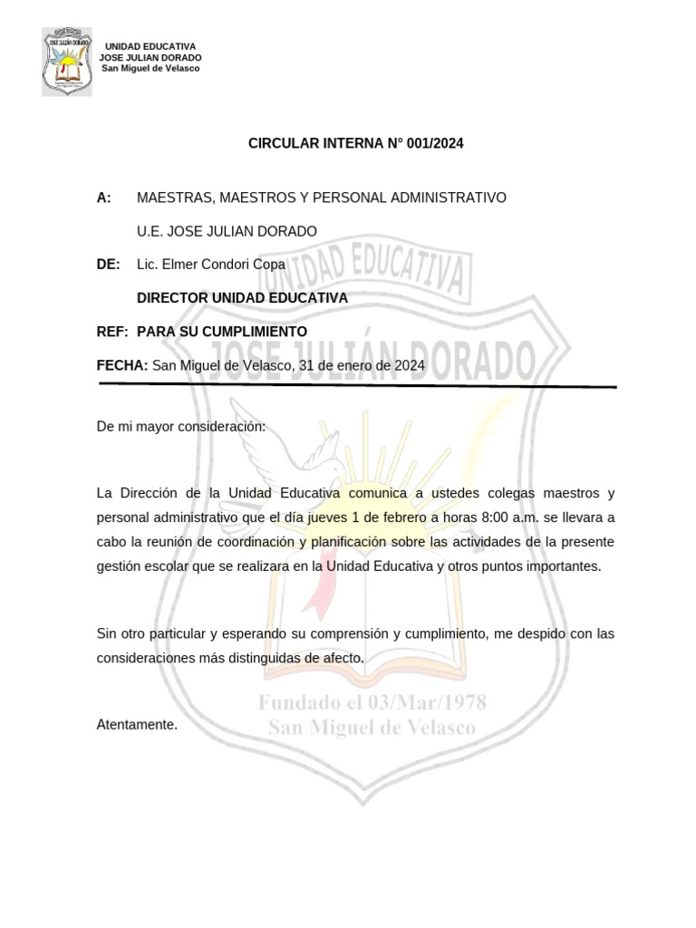 Circular Interna N | PDF