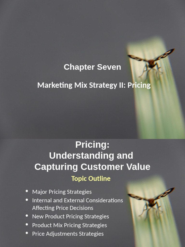 Chapter 7 - Marketing Mix II Pricing | PDF | Pricing | Demand
