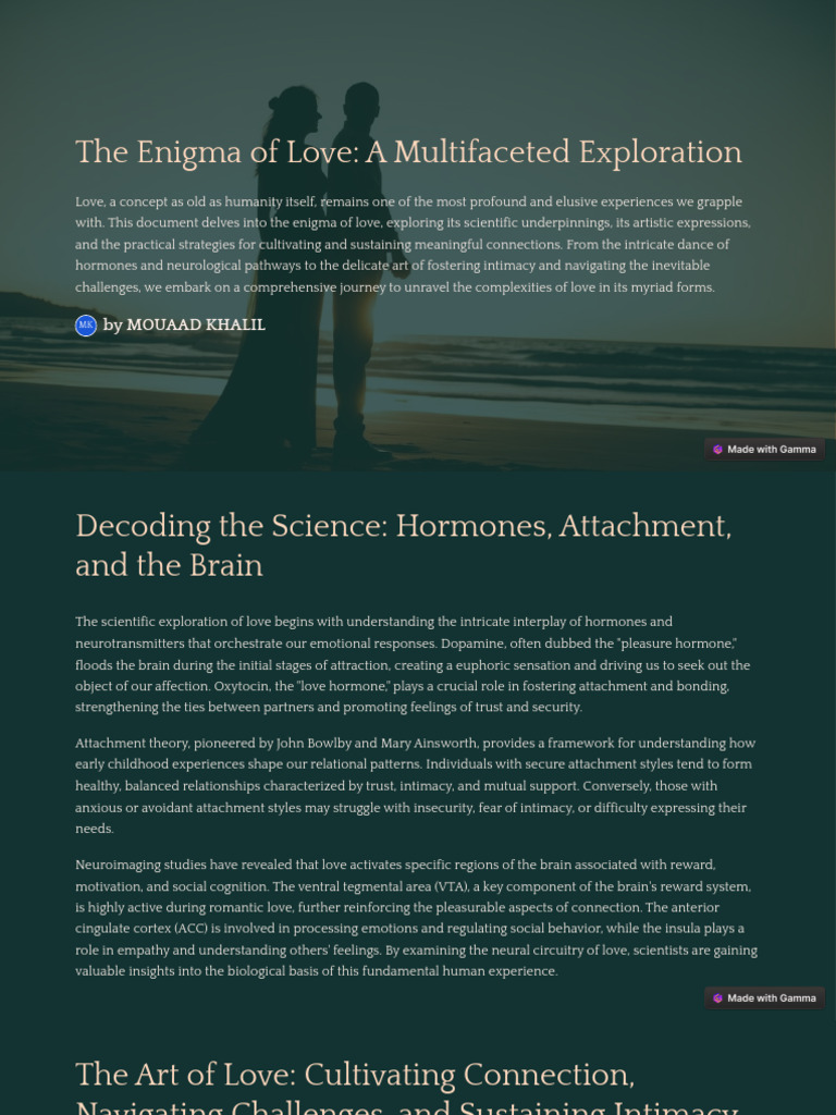 Exploring the Science and Art of Love | PDF | Attachment Theory | Love