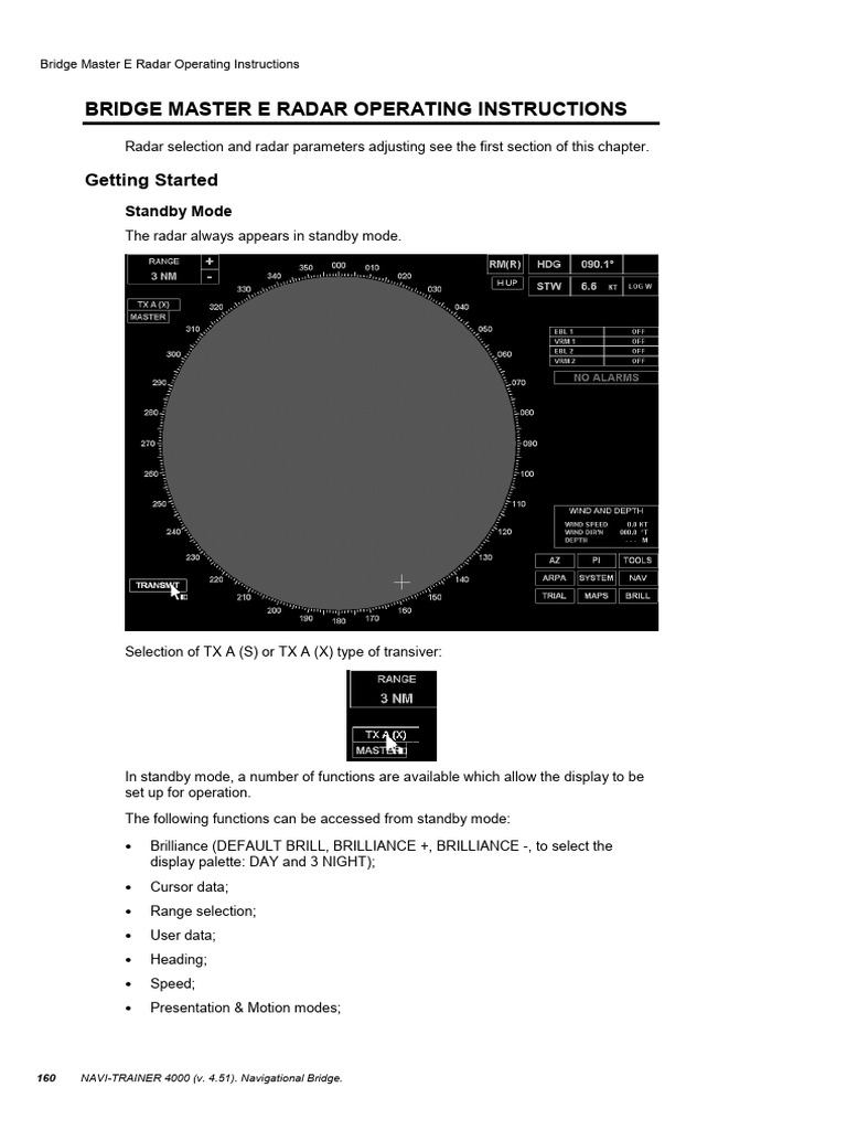 Bridge Master E Radar Guide | PDF | Menu (Computing) | Radar