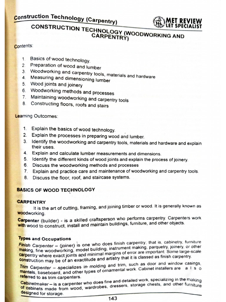 Carpentry and Masonry | PDF