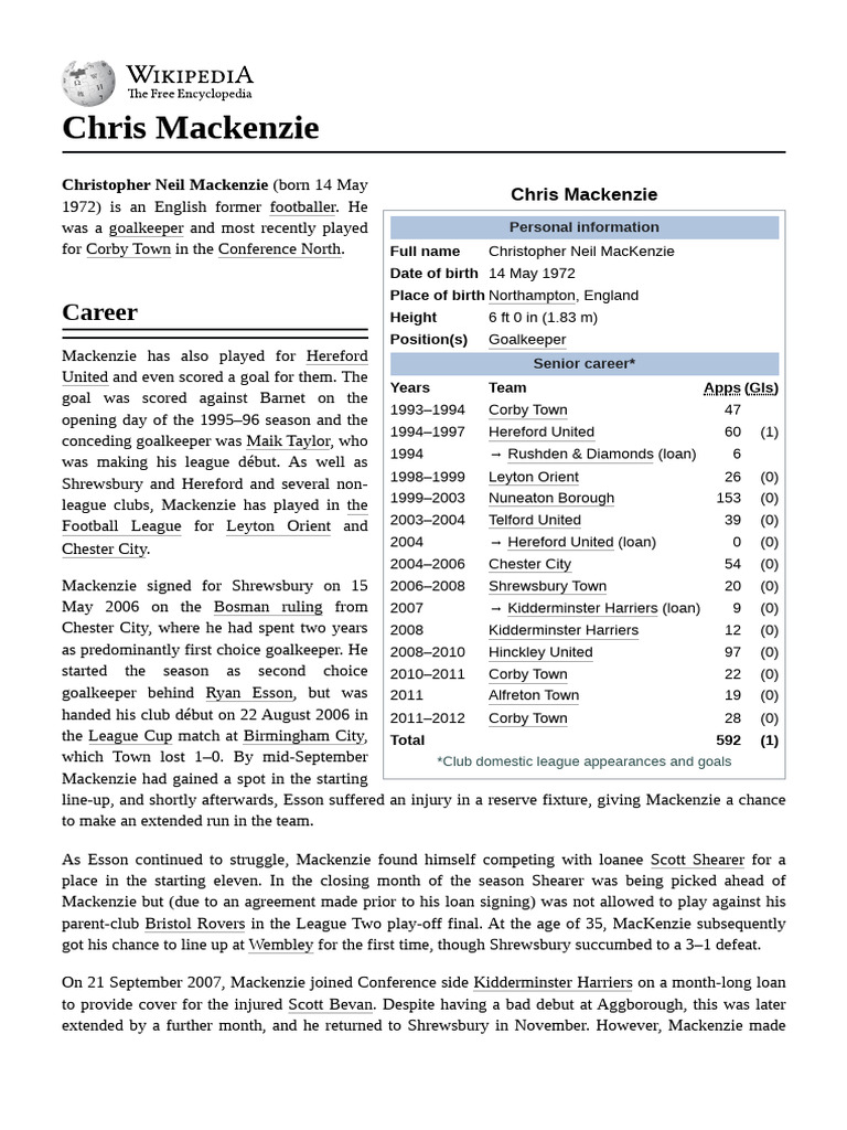 Chris_Mackenzie | PDF | Premier League | Association Football Clubs