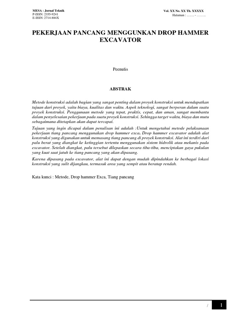 Metode Pekerjaan Tiang Pancang Exca | PDF