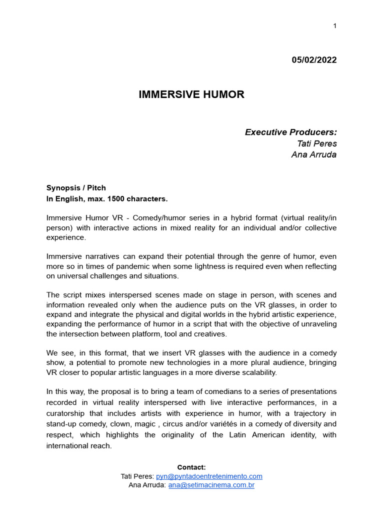 Immersive Humor - Vr-2 | PDF | Virtual Reality | Brazil