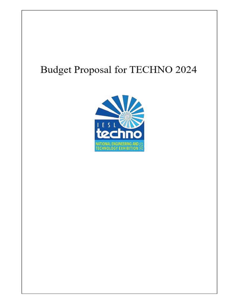 Budget Proposal for TECHNO 2024_Reversed | PDF