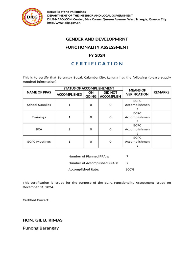 Certificate GAD | PDF