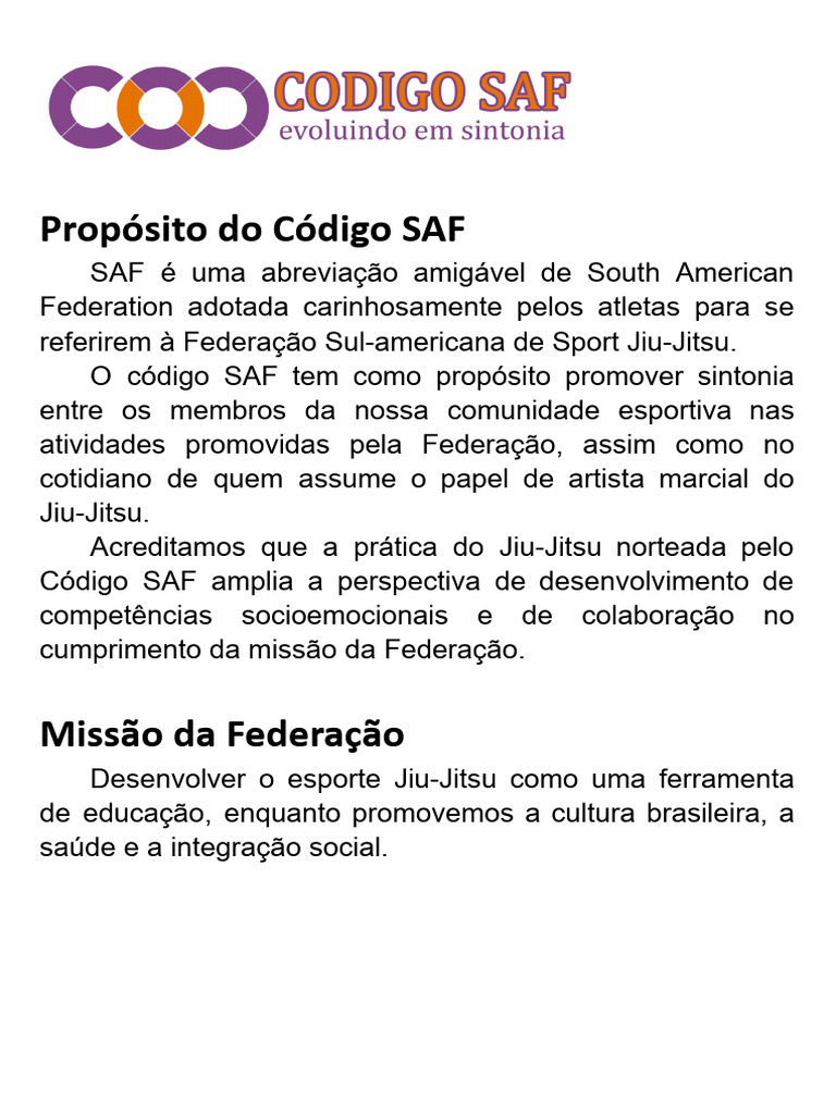 Código SAF-Copy | PDF | Jiu-jitsu | Pedagogia