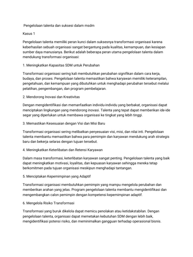 Kisi Kisi MSDM Uas | PDF