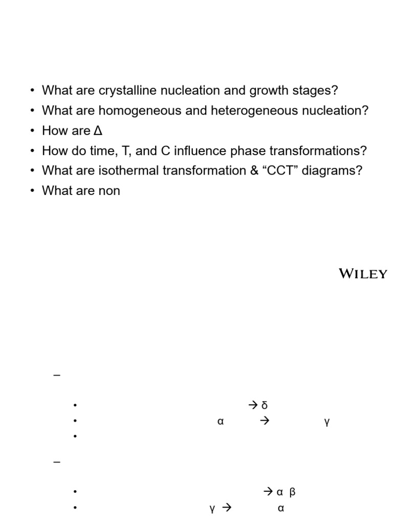 MSE 500 Fall 2023 Lecture 015 Ch10 | PDF | Nucleation | Physical Sciences