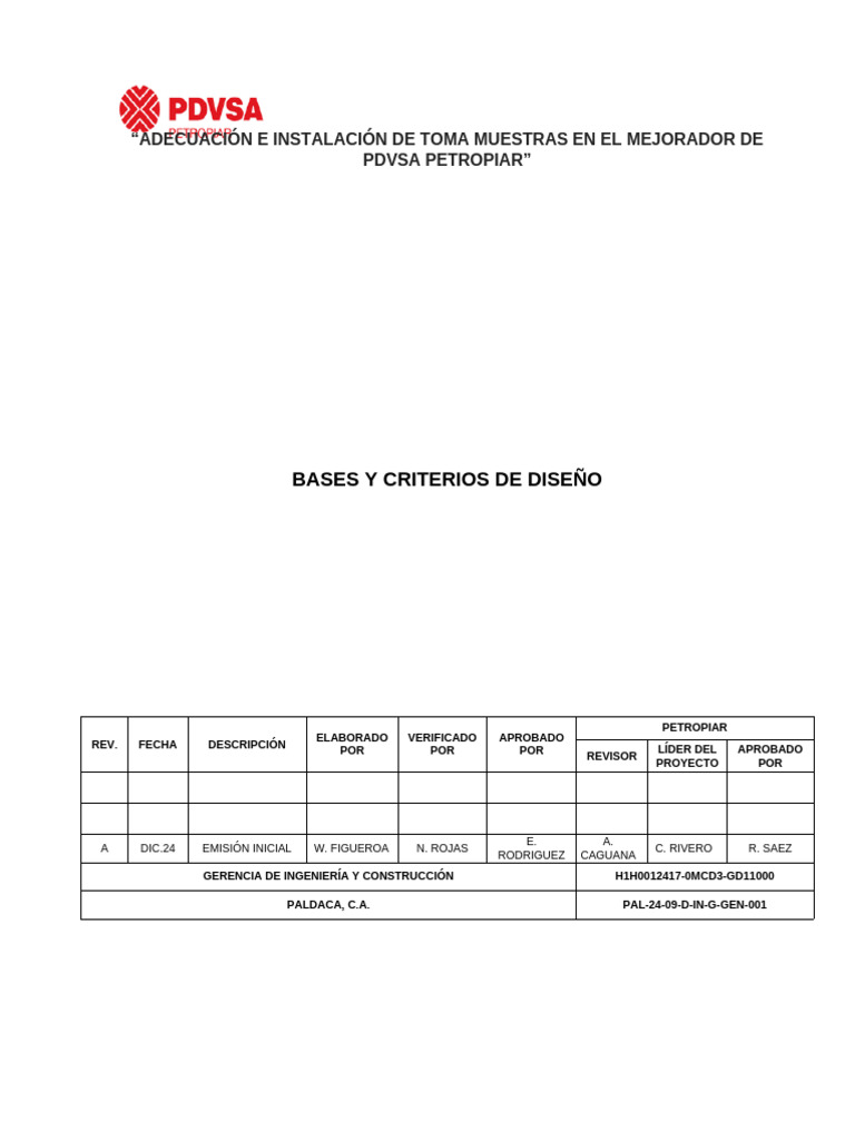Instalación de Toma Muestras Petropiar | PDF | Destilación | Diseño