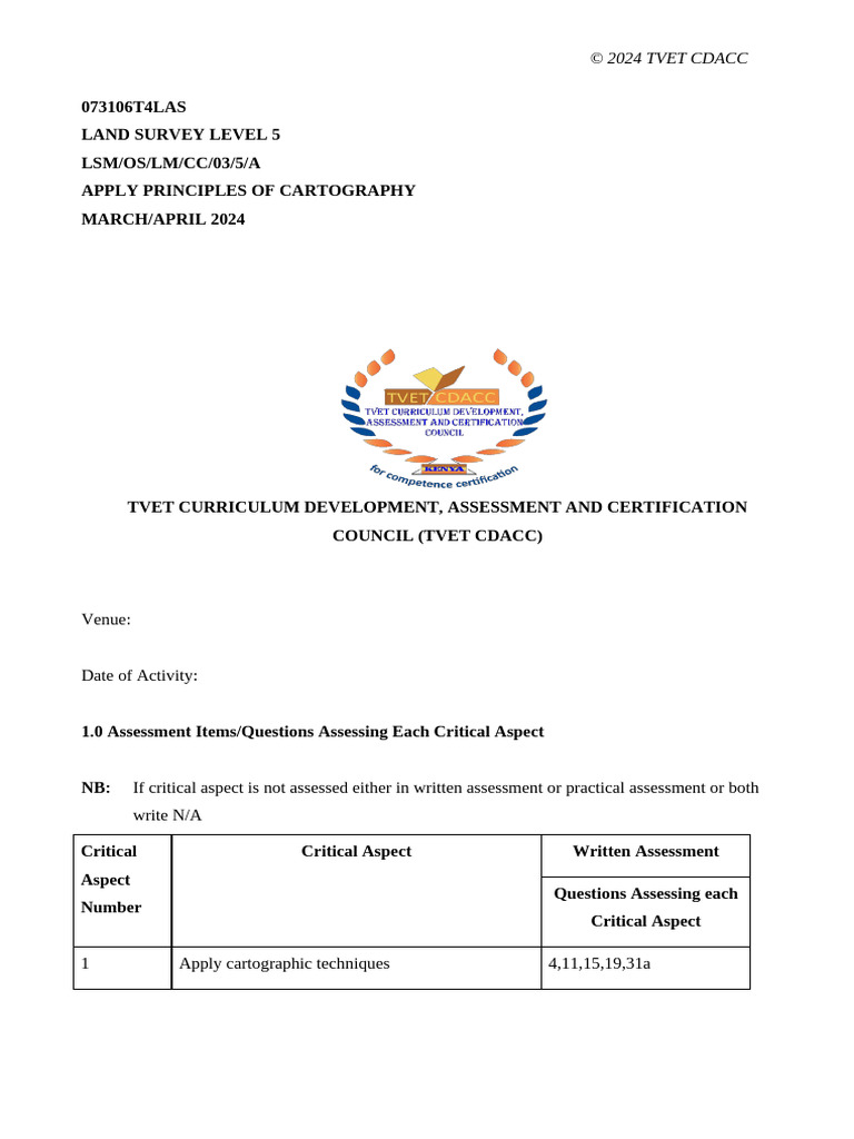 Critical Aspect Apply Principles of Cartography | PDF