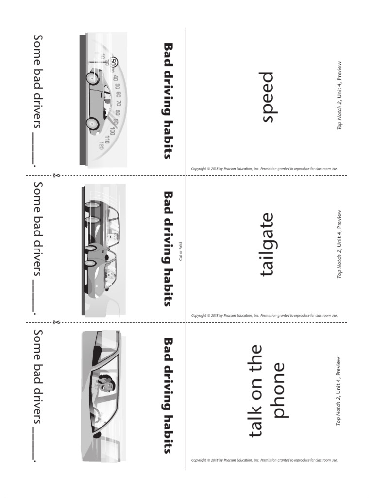 tn2_3e_flashcard_u4 | PDF | Driving | Car Body Styles