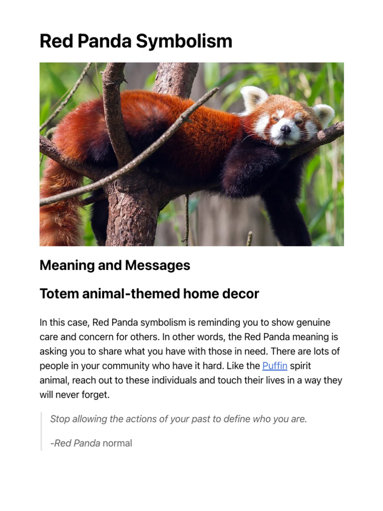 Red Panda: Symbolism & Insights | PDF | Psychological Concepts | Psychology