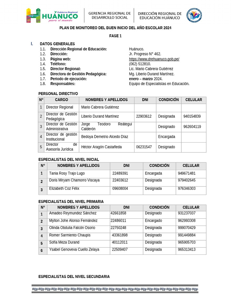 Plan de Monitoreo Del Biae 2024 | PDF | Etapas educativas | Aprendizaje