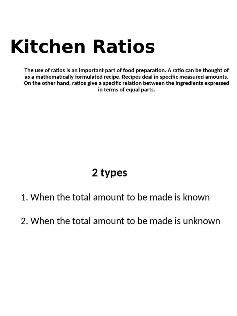 Kitchen-Ratios (1) | PDF | Pound (Mass) | Ratio
