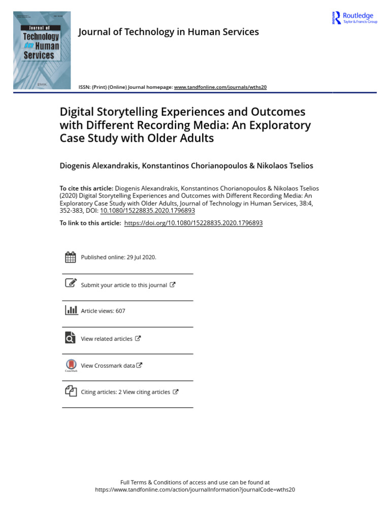 Digital Storytelling Experiences and Outcomes With Different Recording Media an Exploratory Case ...