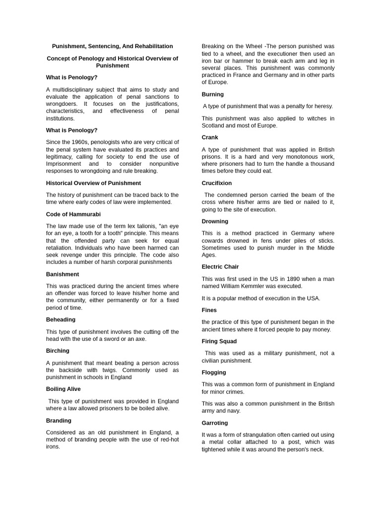 Understanding Punishment and Penology | PDF | Prison | Punishments