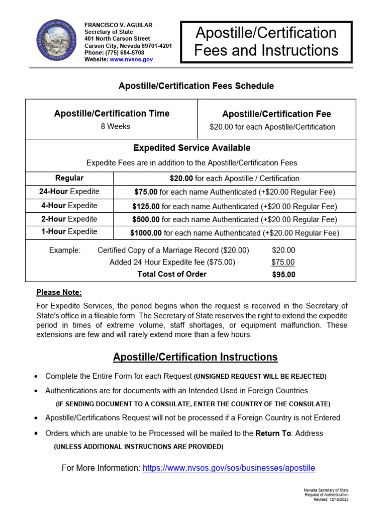 Apostille - Certification Order Instructions Packet | PDF | Credit Card ...