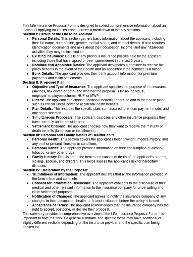 Life Ins. Summary | PDF | Insurance | Life Insurance