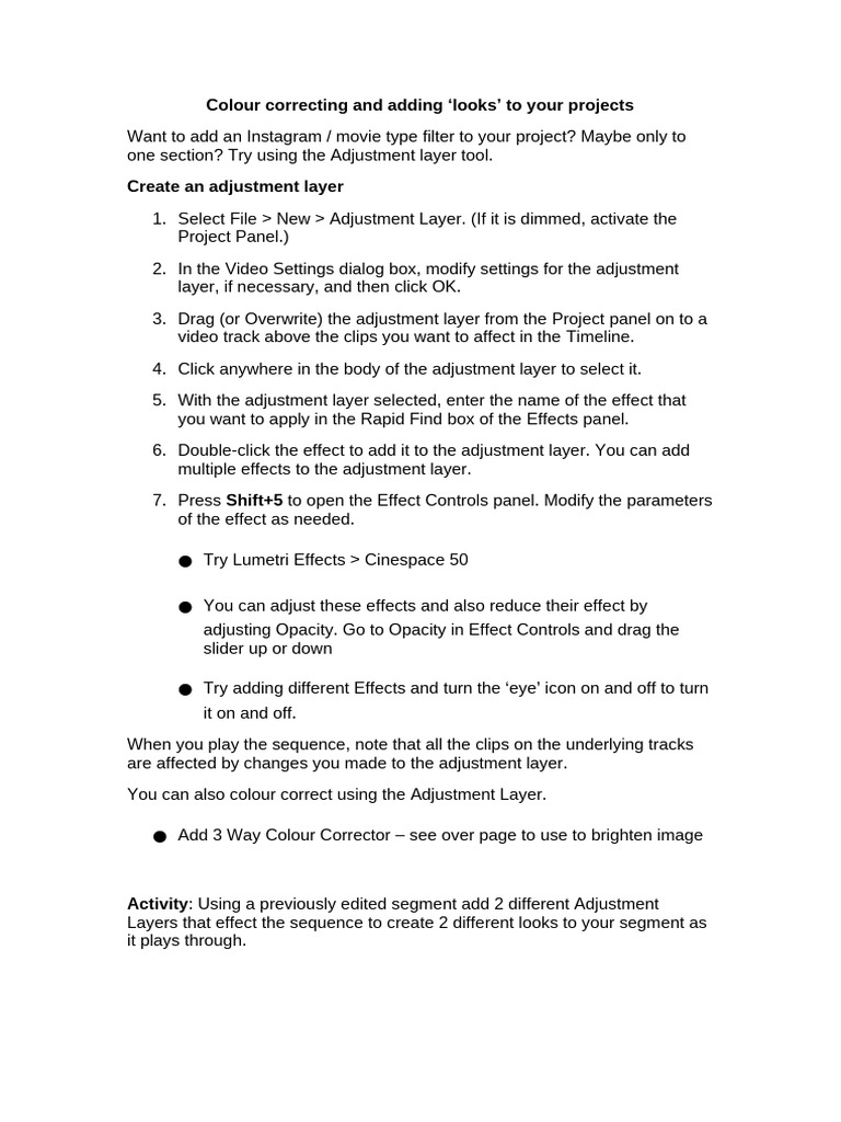 Adjustment Layer | PDF