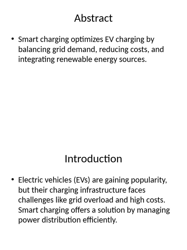 Smart Charging EV Presentation | PDF