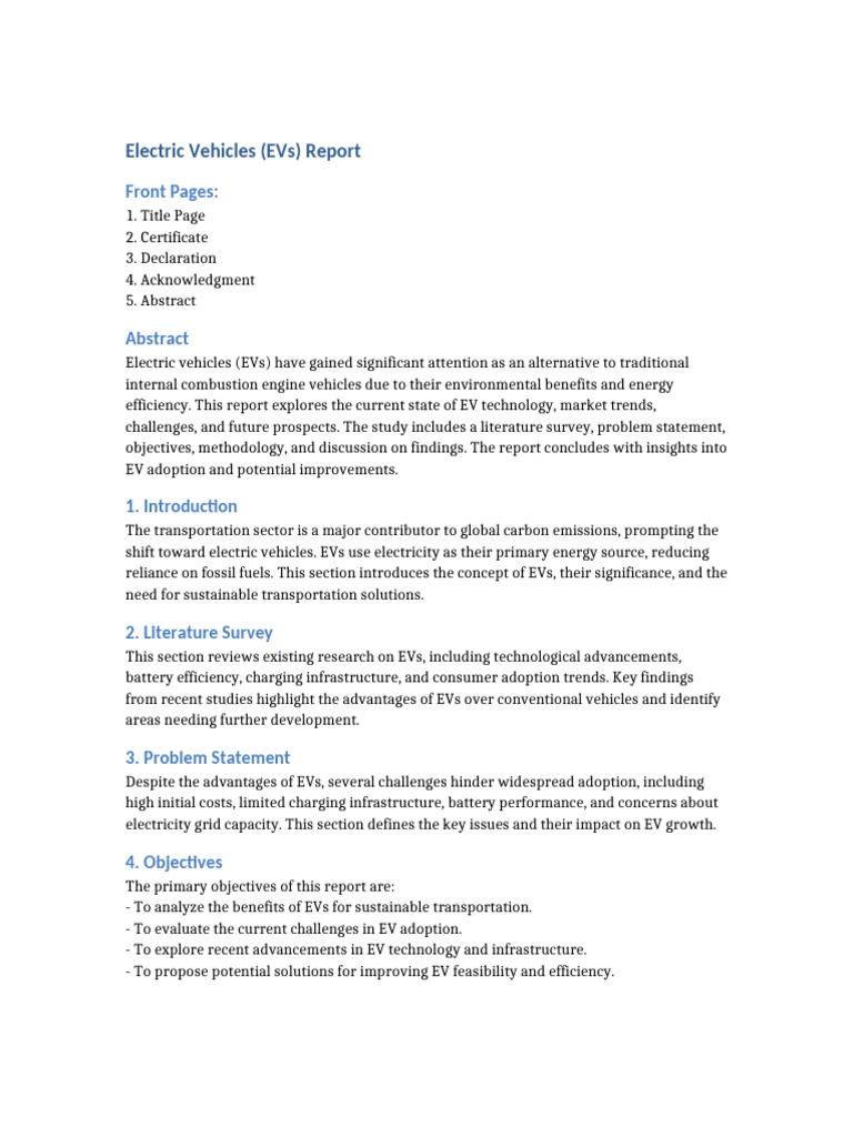 Electric Vehicles: Trends and Challenges | PDF | Electric Vehicle ...
