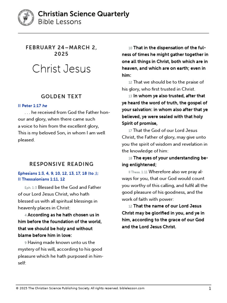 20250302_Christ_Jesus_mediumfont | PDF | Jesus | God The Father