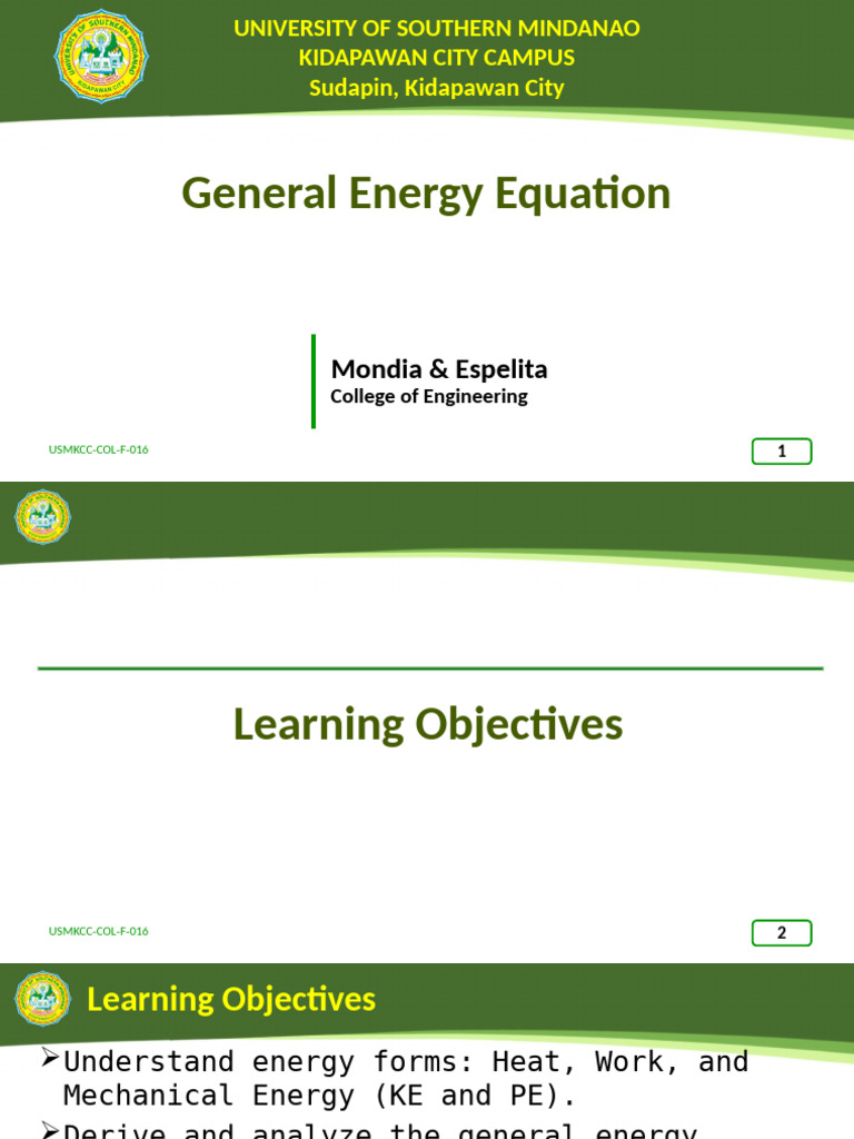 General Energy Equation | PDF | Enthalpy | Thermodynamics
