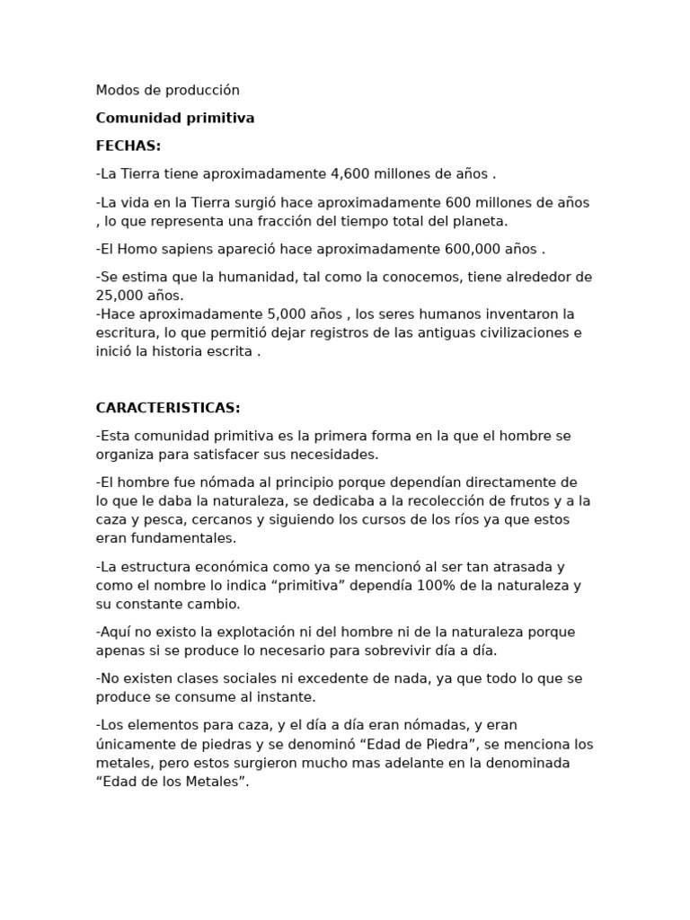 Definición de Comunidad Primitiva | PDF