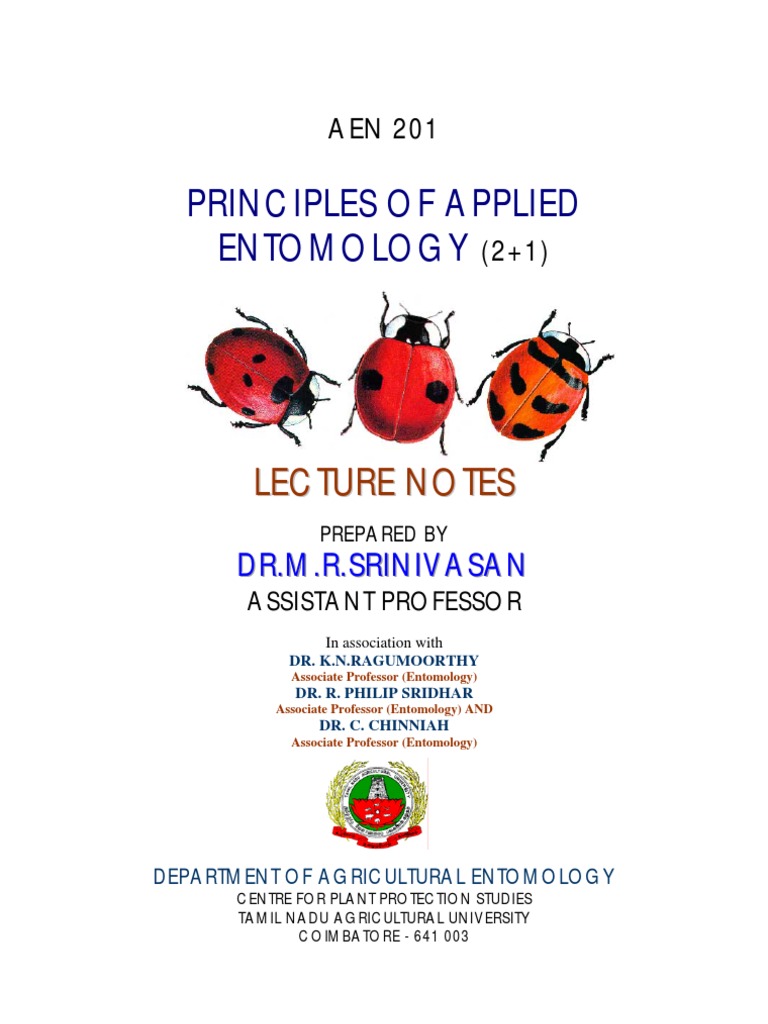 Principles of Applied Entomology Lecture Notes | PDF | Honey Bee ...
