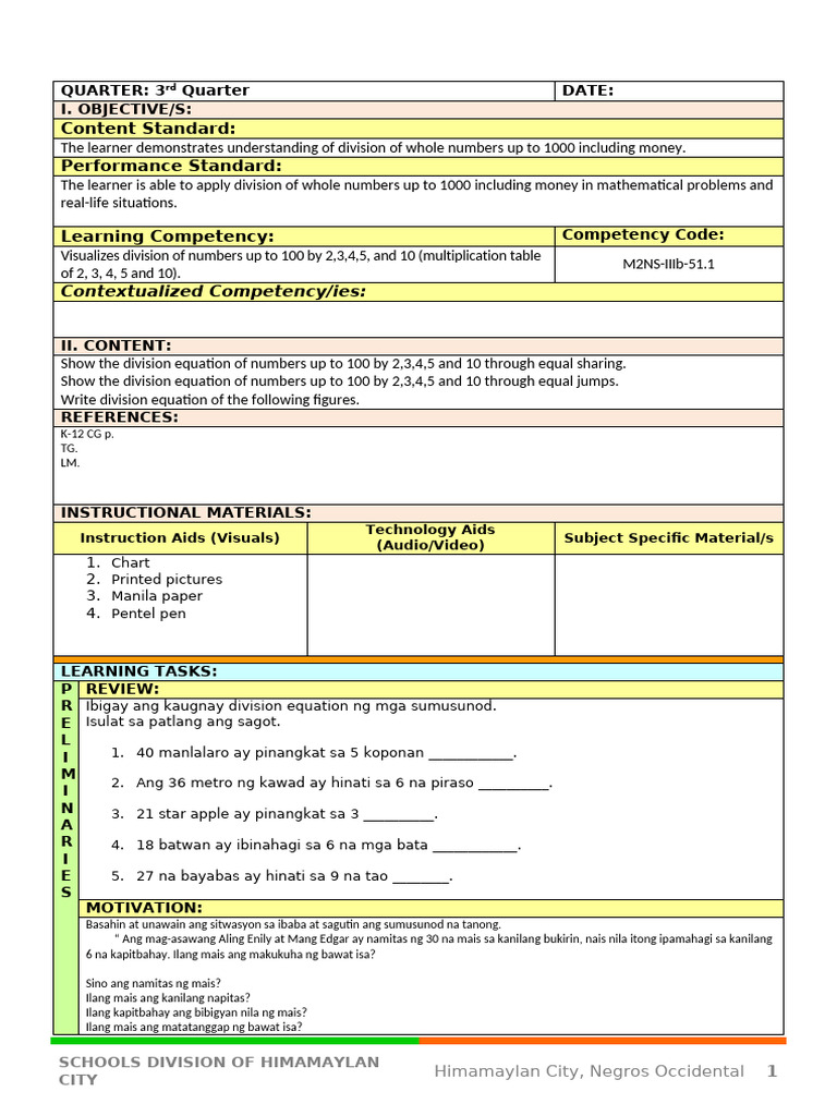 3RD QRT - Lesson Plan | PDF