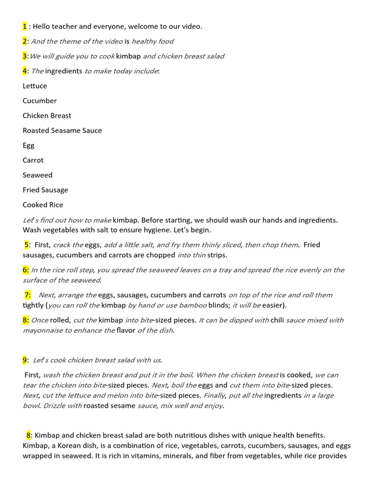 Project 1 Food | PDF