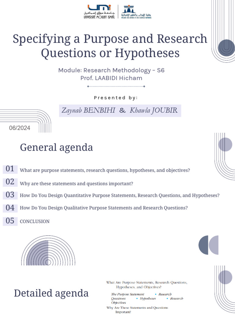 Research Purpose and Question Design Guide | PDF | Hypothesis ...