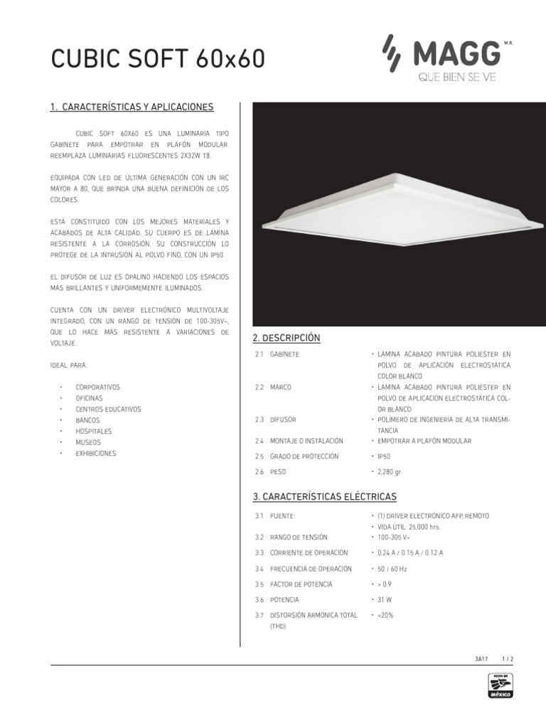 Cubic Soft 60X60: 1. Características Y Aplicaciones | PDF ...