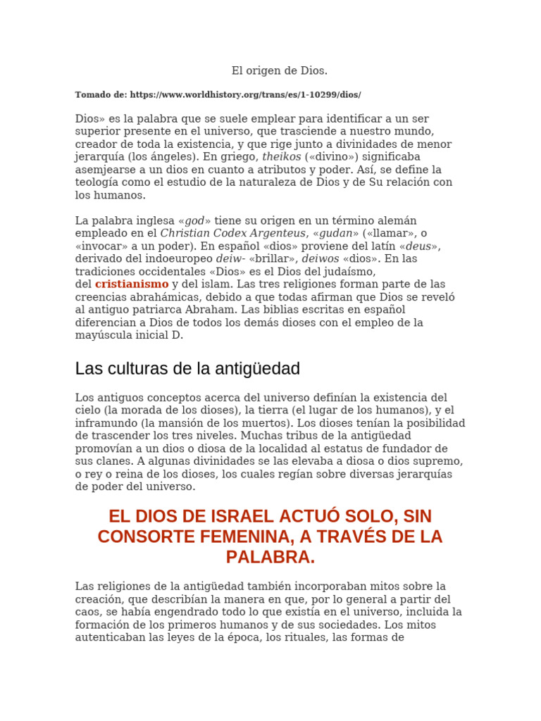 Origen y concepto de Dios | PDF | Dios | Abrahán