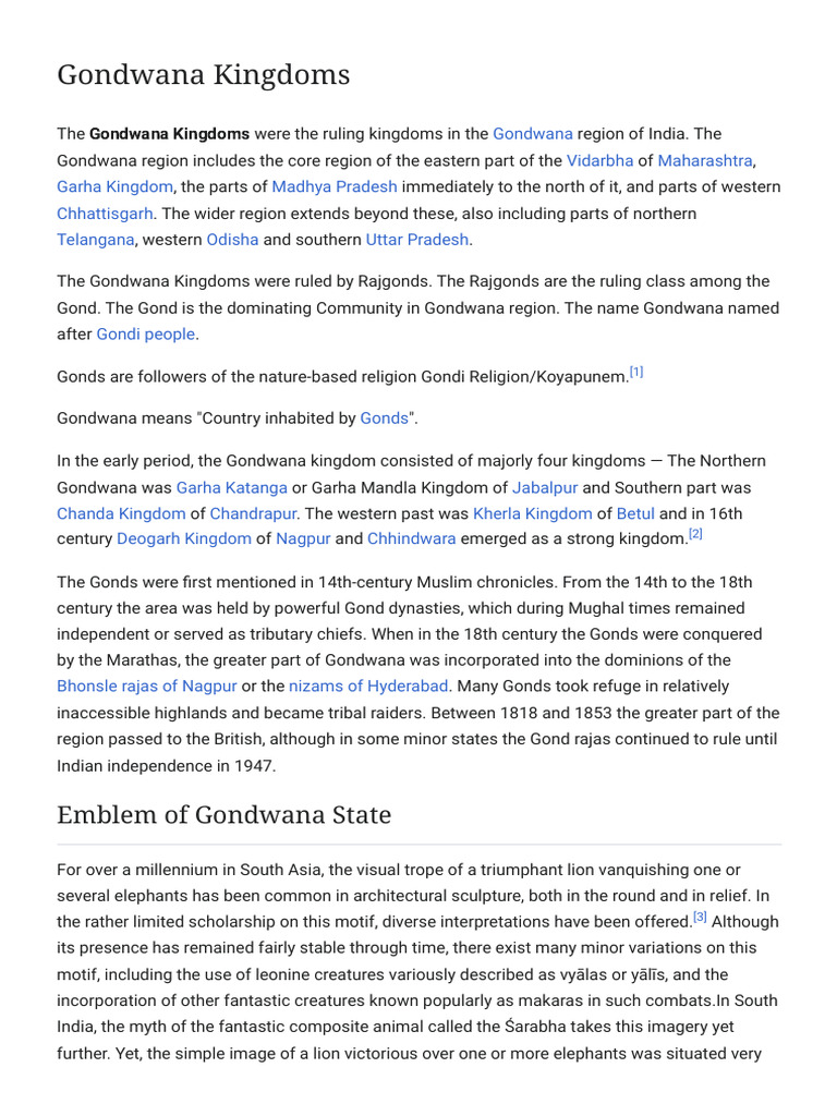 Gondwana Kingdoms - Wikipedia | PDF | South Asia