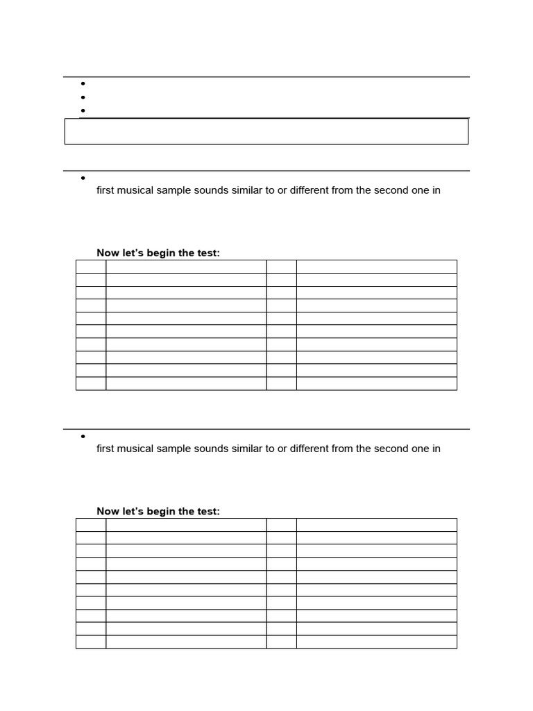 Music Aptitude Test Instructions | PDF | Music Theory | Elements Of Music