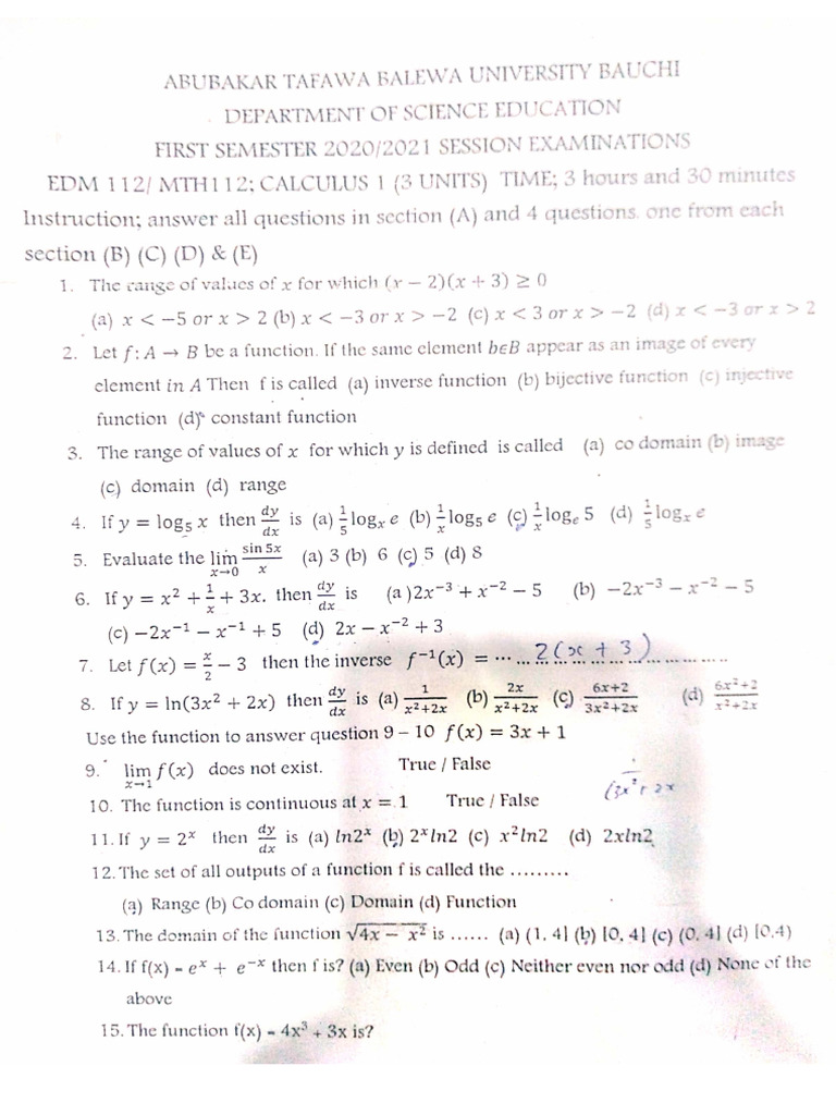 MTH112 2078 Question Paper PDF | PDF