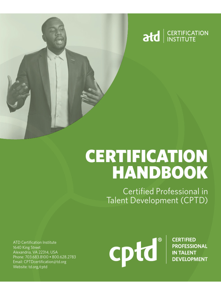 CPTD Certification Handbook Overview | PDF | Certification | Course Credit