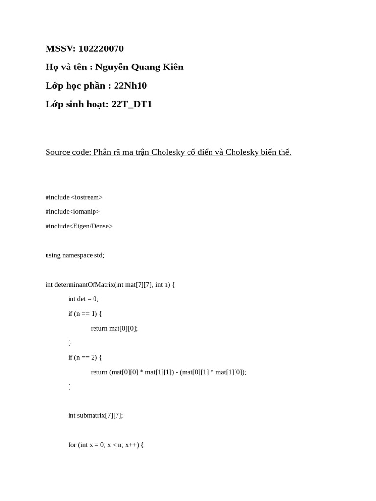 Toán ứng dụng DUT - Phân rã ma trận | PDF