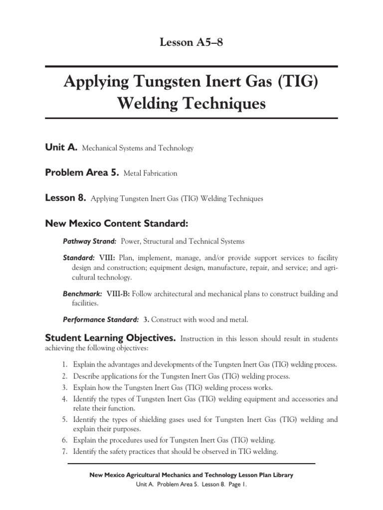 a5_8_applying_tig_welding | PDF | Welding | Construction